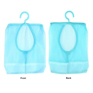 Clothespin Bag, Multi Purpose Hanging Mesh Storage Bag Clothespin Bag with Hanger for Socks Stockings Bra Underwear Bathroom(Blue)