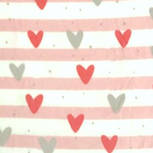 VCNY Valentine Soft Throw Blanket: Stripes and Hearts, Grey Pink Black White, Accent for Couch Sofa Chair Bed or Dorm (Design 5)