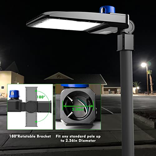 bulbeats 320W LED Parking Lot Light (44800lm Eqv 1200W HPS) SlipFitter Mount LED Pole Light, Dusk to Dawn IP65 Parking Lot Lights Commercia Energy Saving Upto 2400KW*2/Y(5Hrs/Day)-2Pack