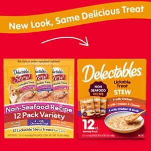 Delectables Non-Seafood Stew Lickable Wet Cat Treats, Variety Pack, 1.4 Ounce (Pack of 12)