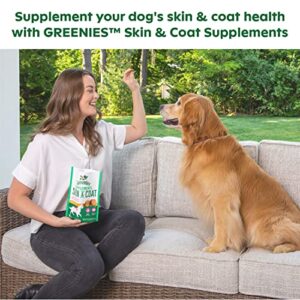 GREENIES Skin & Coat Food Supplements with Fish Oil & Omega 3 Fatty Acids, 40-Count Chicken-Flavor Soft Chews for Adult Dogs