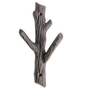 Giftcraft Set of 2 Tree Branch Decorative Hooks, 3-Hook Wall Hooks, Rack for Towels, Jackets, Hats, Metal Coat Hooks Made with Heavy Duty Cast Iron, Unique Nature Home Decor