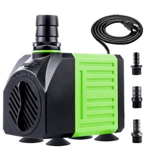 aysoner submersible fountain water pump: 550gph 30w adjustable ultra quiet small pond pump with 6ft power cord for aquarium fish tank | outdoor waterfall | statuary | hydroponics