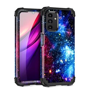 casetego compatible with galaxy a13 5g case,shiny in the dark three layer heavy duty sturdy shockproof full body protective cover case for samsung galaxy a13 5g,shiny blue