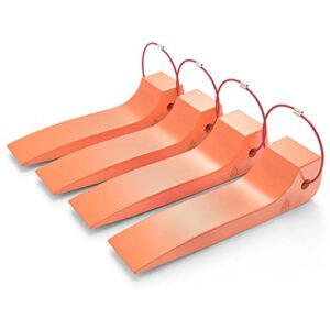 e-sds tire skates for tow truck 4 pack, heavy-duty tire skates for car hauler, flat bed, wrecker rollback carrier safety, interlocking wreckmaster tire skate for moving (orange)