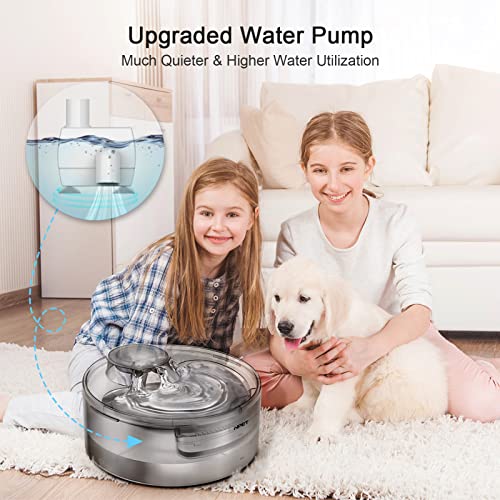 NPET DF10 Dog Water Fountain, 170oz/1.3Gallon/5L Large Automatic Pet Water Dispenser Dog Water Bowl with Cleaning Kit, Replacement Filter for Cat, Dogs, Multiple Pets