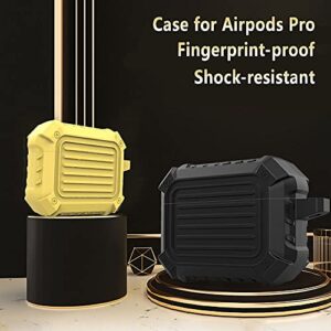 wanghe Soft Silicone Armor Protective Shock-Resistant Airpods 3 Case Cover Compatible with Apple Airpods Pro Charging Case with a Key Chain - Black