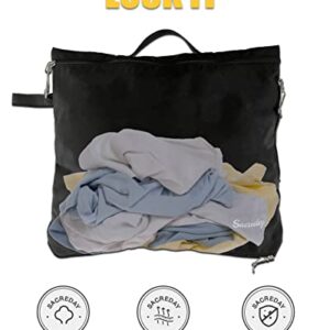 Mesh Laundry Bag Travel Bags-Small Hanging Wash Delicates Reusable Dirty Bag, Travel, Gym, Healthcare Workers, Laundry, Sports, Fitness, Swimwear, Camping, Wet Clothes. L (Black)