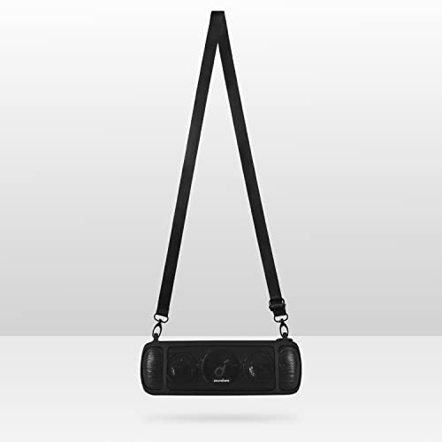 Geiomoo Silicone Carrying Case Compatible with Anker Soundcore Motion+, Portable Cover with Shoulder Strap and Carabiner (Black)