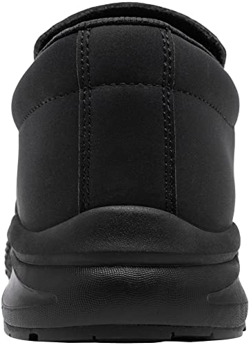 LARN SAFETY Men Slip-Resistant Chef Shoes Waterproof Kitchen Work Footwear Restaurant Hospital Nursing Garden(Black/9.5US)