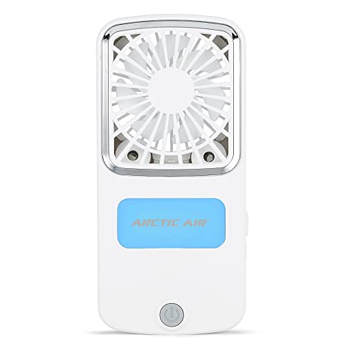 Arctic Air Portable Fan, Pocket Chill Handheld Mini Fan, Rechargeable Personal Air Cooler with Hydro-Chill Technology, 3 Speeds & Built-in-Kickstand, Cordless for Travel, Indoor or Outdoor Use