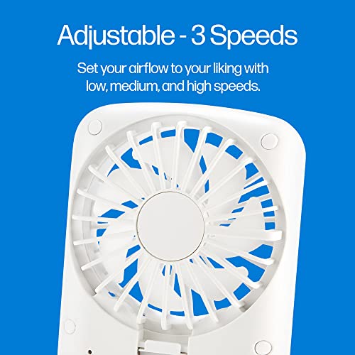 Arctic Air Portable Fan, Pocket Chill Handheld Mini Fan, Rechargeable Personal Air Cooler with Hydro-Chill Technology, 3 Speeds & Built-in-Kickstand, Cordless for Travel, Indoor or Outdoor Use