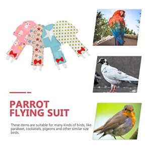 POPETPOP Bird Nappy 4Pcs Parrot Bird Diapers- Washable Parrots Nappies Reusable Parrot Flight Suit Liners for Parakeet Parrot Mini Macaw Budgie Nappies