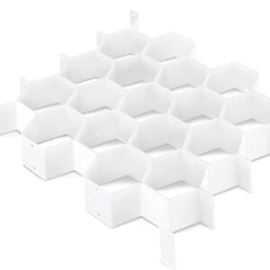 RoomForLife - HoneyComb Drawer Organizer - Snap Together Customizable Set of 8 - Organization for Garments & Small Items in any sized drawer