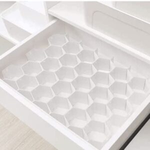 RoomForLife - HoneyComb Drawer Organizer - Snap Together Customizable Set of 8 - Organization for Garments & Small Items in any sized drawer