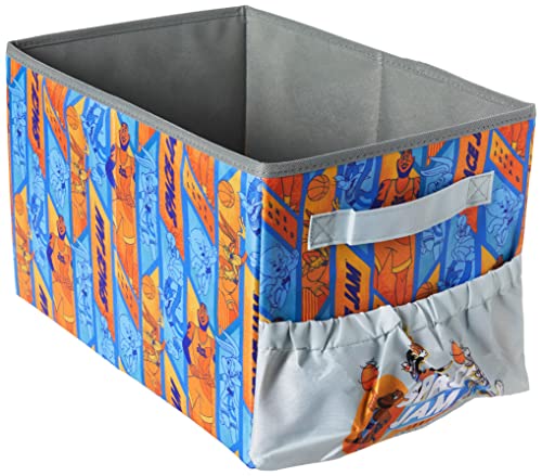 Idea Nuova Space Jam Kids Collapsible Storage Organizer Bin with Front Pocket,9" H x 10" W x 15" L