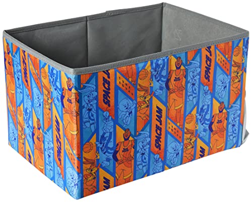 Idea Nuova Space Jam Kids Collapsible Storage Organizer Bin with Front Pocket,9" H x 10" W x 15" L