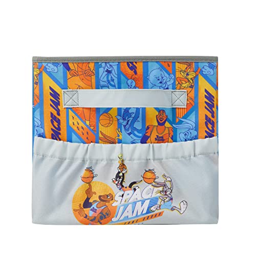 Idea Nuova Space Jam Kids Collapsible Storage Organizer Bin with Front Pocket,9" H x 10" W x 15" L