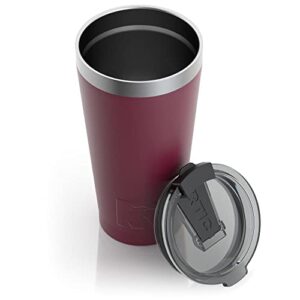 RTIC Pint 16 oz Insulated Tumbler Stainless Steel Metal Coffee, Frozen Cocktail, Drink, Tea Travel Cup with Lid, Spill Proof, Hot and Cold, Portable Thermal Mug for Car, Camping, Maroon