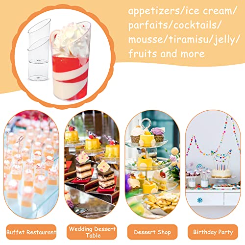 50 Pack Mini Dessert Cup,2.3oz Clear Plastic Parfait Appetizer Cups,Parfait Appetizer Cup for Parfait,Ice Cream,Appetizer,Mousse,Pudding