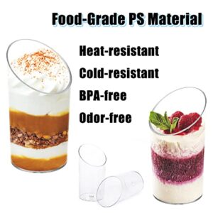 50 Pack Mini Dessert Cup,2.3oz Clear Plastic Parfait Appetizer Cups,Parfait Appetizer Cup for Parfait,Ice Cream,Appetizer,Mousse,Pudding