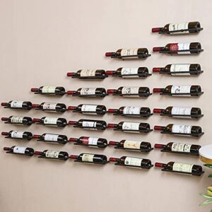 OFILLES 3 Pcs Black Wall Mounted Wine Racks - Wine Bottle Display Holder for Wall, Metal Hanging Wine Rack Organizer for Beverages/Liquor Bottles Storage