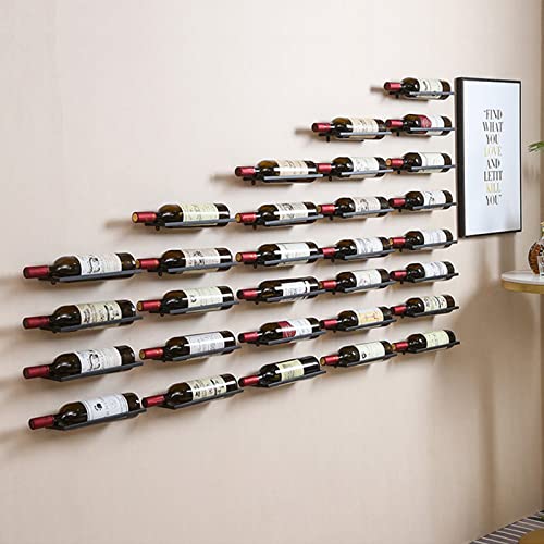 OFILLES 3 Pcs Black Wall Mounted Wine Racks - Wine Bottle Display Holder for Wall, Metal Hanging Wine Rack Organizer for Beverages/Liquor Bottles Storage