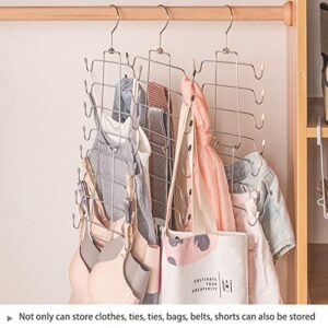 NW Multifunctional Sling Underwear Rack Stainless Steel Storage Rack Multi-Layer Clothes Rack Protection from Deformation (Color : Beige)