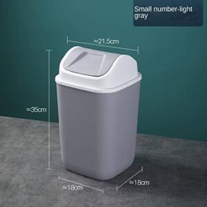 NA 14L Household Living Room Bathroom Kitchen Rotary Trash Can with Lid Large-Capacity Simple Wastepaper Basket Navy Blue1