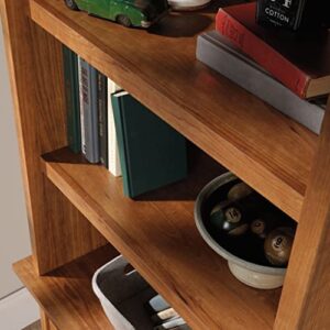 Sauder Union Plain Bookcase with Door/Book Shelf, Prairie Cherry Finish