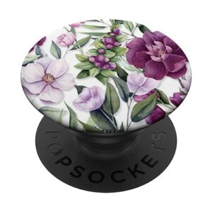 purple beautiful blossoms floral pattern phone popper popsockets standard popgrip