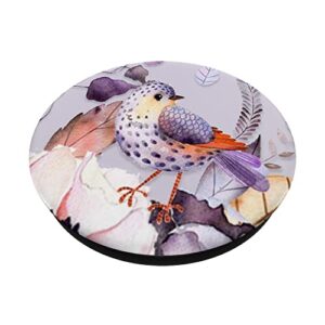 Sparrow in Blooming Flowers Floral Pattern Phone Popper PopSockets Swappable PopGrip