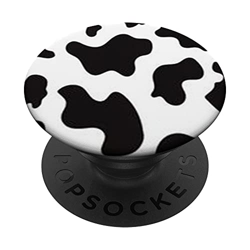 Cute Cow Kawaii Pattern Cow Print Black White PopSockets Standard PopGrip