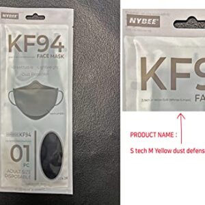 NYBEE (Pack of 20 Black) KF94 Face Masks Made in Korea, Disposable, kf94 black for adult, lightweight, 4layer, premium