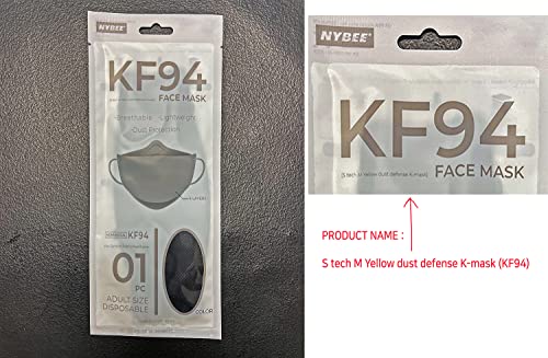 NYBEE (Pack of 20 Black) KF94 Face Masks Made in Korea, Disposable, kf94 black for adult, lightweight, 4layer, premium