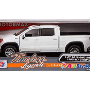 2019 GMC Sierra 1500 SLT Crew Cab 4x4 Pickup Truck with Sunroof White Timeless Legends Series 1/24-1/27 Diecast Model Car by Motormax"""