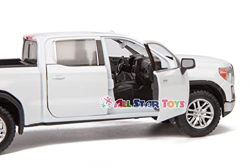 2019 GMC Sierra 1500 SLT Crew Cab 4x4 Pickup Truck with Sunroof White Timeless Legends Series 1/24-1/27 Diecast Model Car by Motormax"""