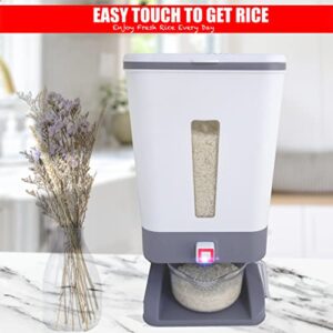 GIANNE Rice Dispenser, Rice Container + Measuring Cup + Spoon Pink Rabbit, Rice Storage, Automatic Rice Dispenser, Grain Container with Lid Moisture Proof Measuring