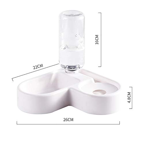 BESUFY 500ml Pet Dogs Cats Automatic Drinking Bottle Heart Feeding Bowl Water White