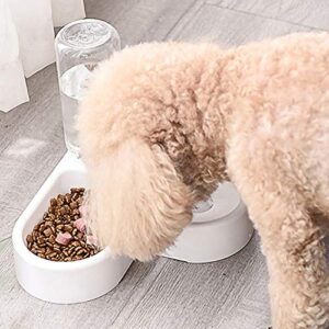 BESUFY 500ml Pet Dogs Cats Automatic Drinking Bottle Heart Feeding Bowl Water White