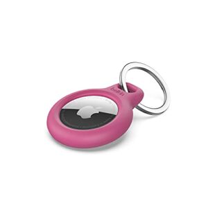 Belkin AirTag Case with Key Ring, Secure Holder Protective Cover - Pink, 1 Pack & AirTag Case with Strap, Secure Holder Protective Cover for Air Tag with Scratch Resistance Accessory - Pink