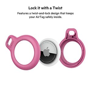 Belkin AirTag Case with Key Ring, Secure Holder Protective Cover - Pink, 1 Pack & AirTag Case with Strap, Secure Holder Protective Cover for Air Tag with Scratch Resistance Accessory - Pink