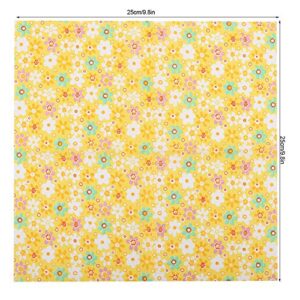 HURRISE Quilting Fabric, Precut Fabric Soft Fabric Sewing Assorted Fabric Squares for Crafting Home Decoration Quilting Sewing(25 * 25, 12)