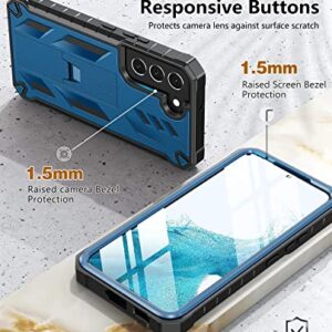 SOiOS for Samsung Galaxy S22 Protective Case: Military Grade Drop Proof Protection Mobile Phone Cover with Kickstand | Rugged Shockproof TPU Matte Textured Sturdy Phone Bumper (Blue)