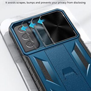 WTYOO for Samsung Galaxy S21 FE Case: Military Grade Drop Proof Protection Mobile Cover with Kickstand | Matte Textured Rugged Shockproof TPU | Protective Sturdy Phone Case for Galaxy S21 FE 5G