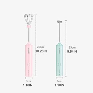 jdfkdskndvkrc Hand Blender Handheld Egg Beater Electric Foam Maker Kits 4 Speed One button Control Kitchen Handheld Pink