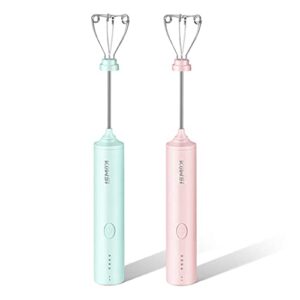 jdfkdskndvkrc Hand Blender Handheld Egg Beater Electric Foam Maker Kits 4 Speed One button Control Kitchen Handheld Pink