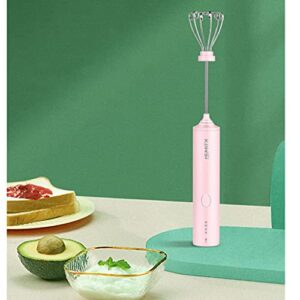 jdfkdskndvkrc Hand Blender Handheld Egg Beater Electric Foam Maker Kits 4 Speed One button Control Kitchen Handheld Pink