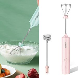 jdfkdskndvkrc Hand Blender Handheld Egg Beater Electric Foam Maker Kits 4 Speed One button Control Kitchen Handheld Pink