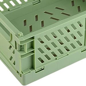 Storage Basket Collapsible Large Capacity Plastic Foldable Home Crate Box for Daily Used Valentine's Day/Mother's Day/Wedding/Anniversary/Party/Graduation/Christmas/Birthday Gifts - Green L